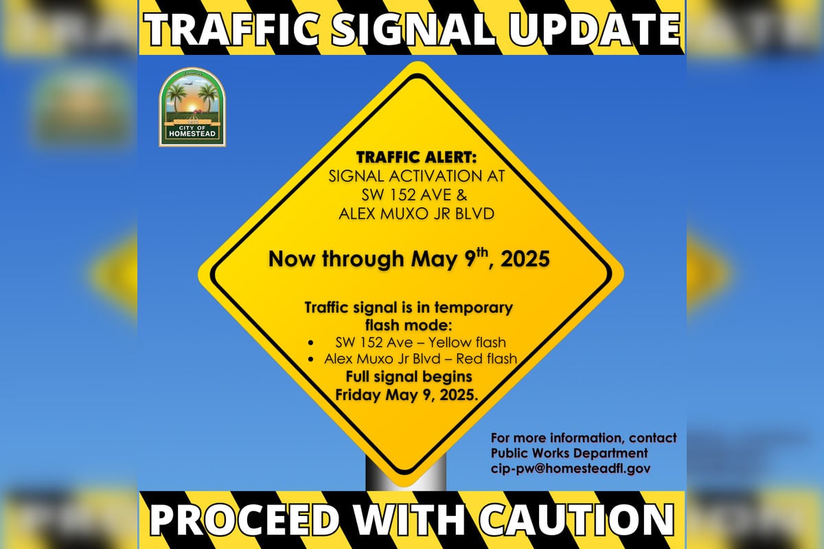 New Traffic Signal Installed at SW 152 Avenue and Alex Muxo Jr
