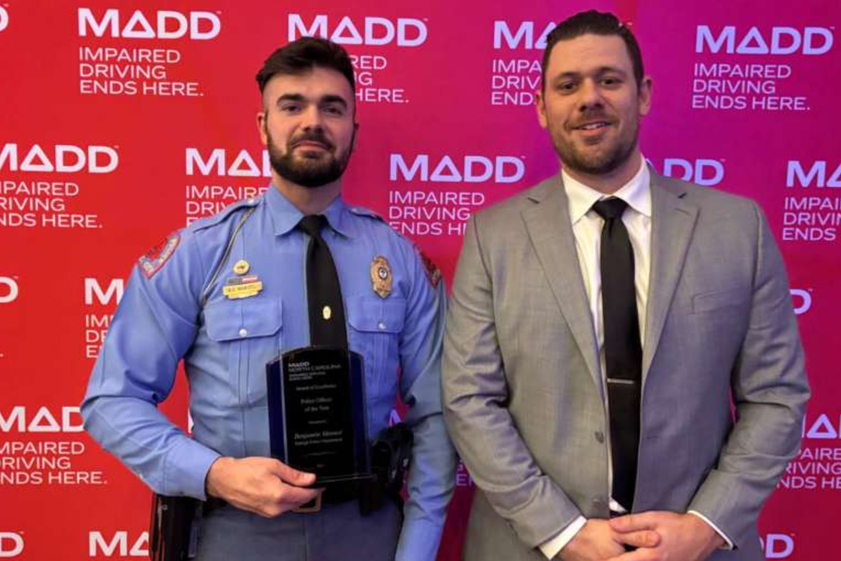 Raleigh Officer Benjamin Manuel Receives 2024 MADD North Carolina