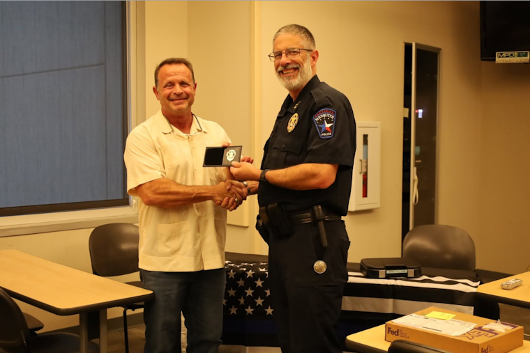 Sgt. Jerry Walzel of Mesquite Police Department Celebrated Upon