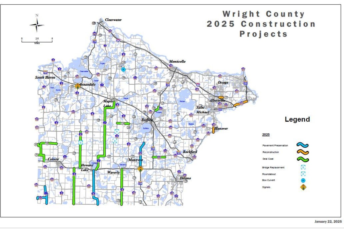 Wright County Announces Pavement Preservation Projects: Travel Delays