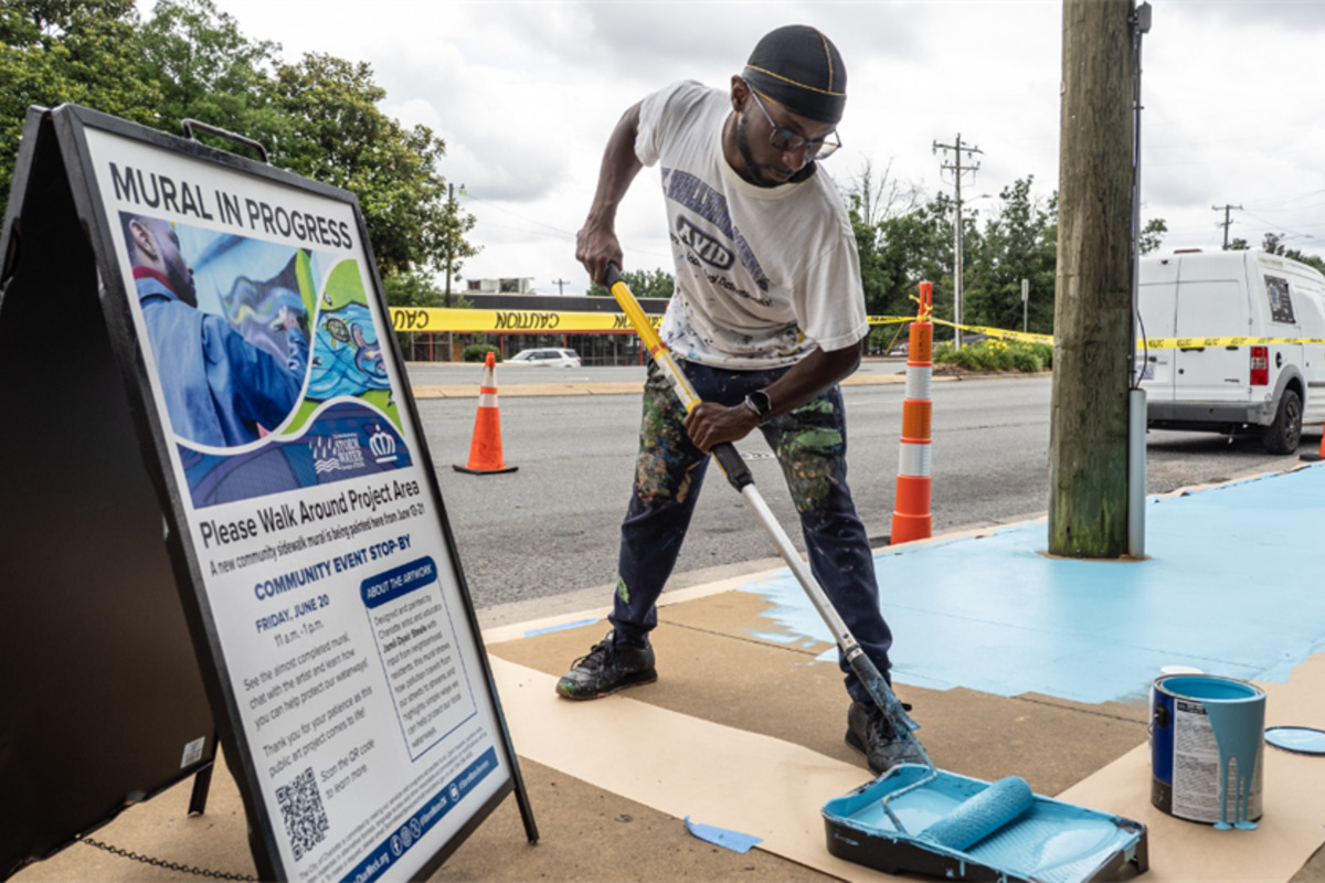 Charlotte Unveils First Sidewalk Mural to Educate on Stormwater