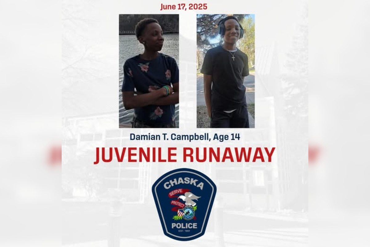 Chaska Police Seek Public Help to Find Missing 14-Year-Old Damian T.