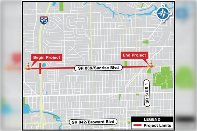 FDOT Announces $55.4 Million Upgrade for Sunrise Boulevard in Fort