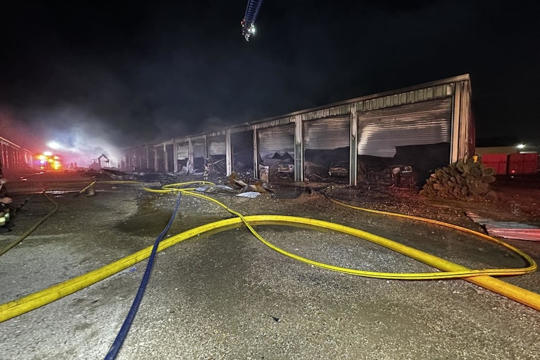 Massive Fire Engulfs 16 Units at Harris County Storage Facility,