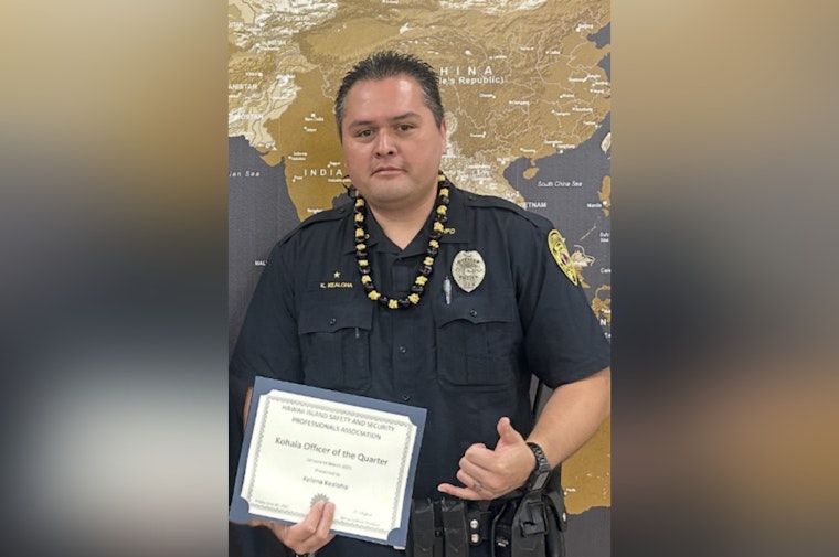 South Kohala's Officer Kealoha Honored with 'Officer of the Quarter'