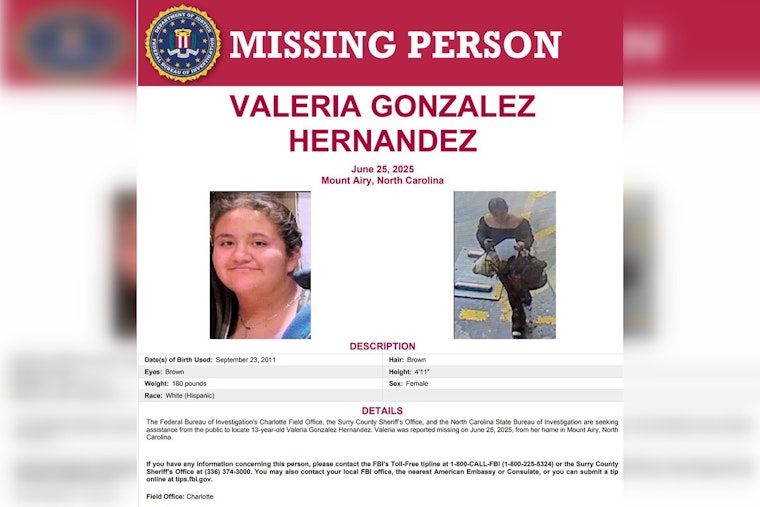Amber Alert Issued for Missing 13-Year-Old Valeria Gonzalez Hernandez