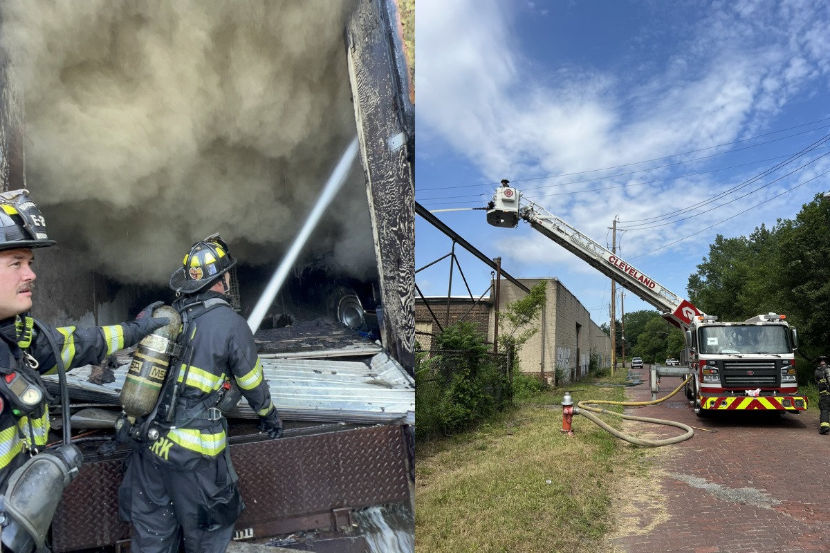 Cleveland Firefighters Tackle Intense 4-Alarm Industrial Blaze on East