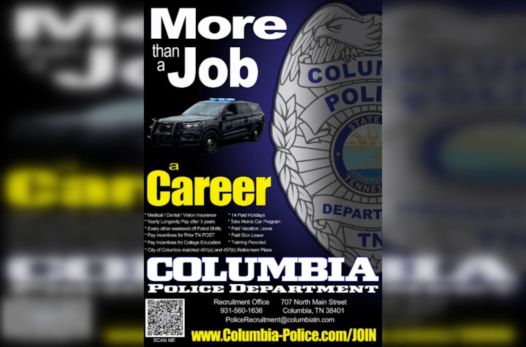 Columbia Police Department in Tennessee Seeks New Recruits, Offers