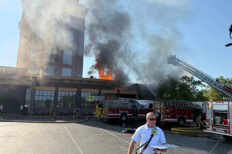 Franklin Hotel Guests Evacuated as Fire Engulfs Adjoining Granite City