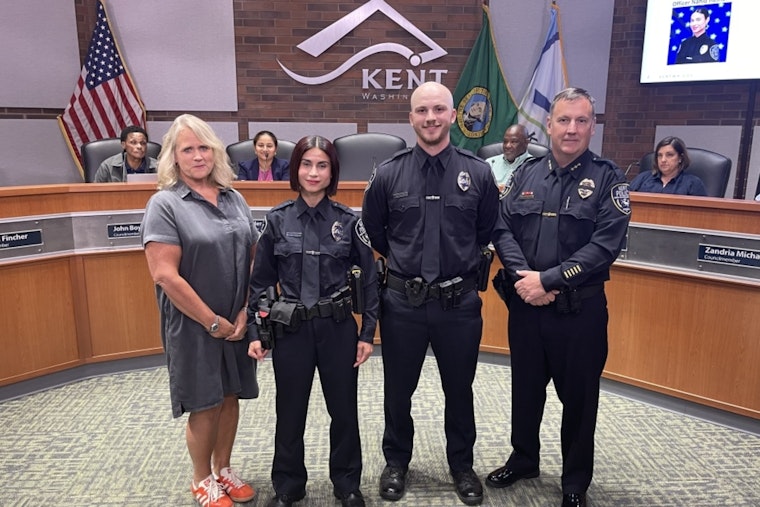 Kent Police Department Swears In New Officers with Ties to the