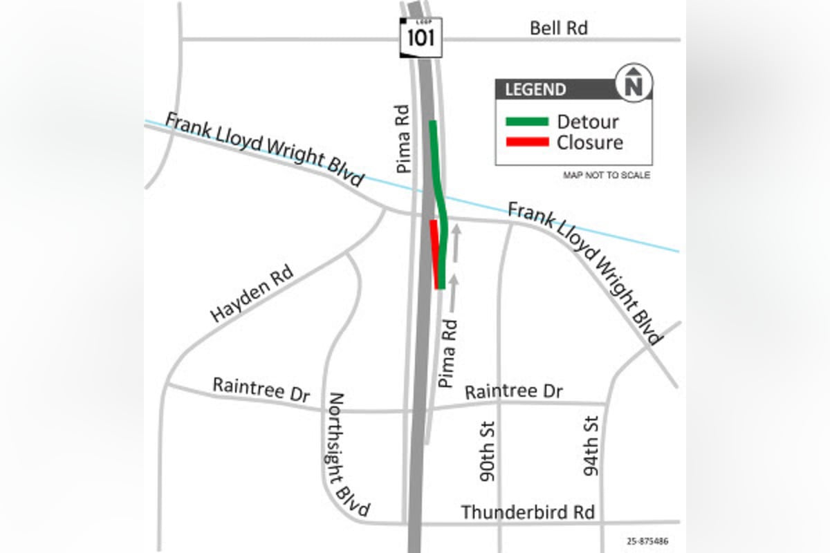 North Scottsdale Alert as Loop 101 On-Ramp at Raintree Drive Closes