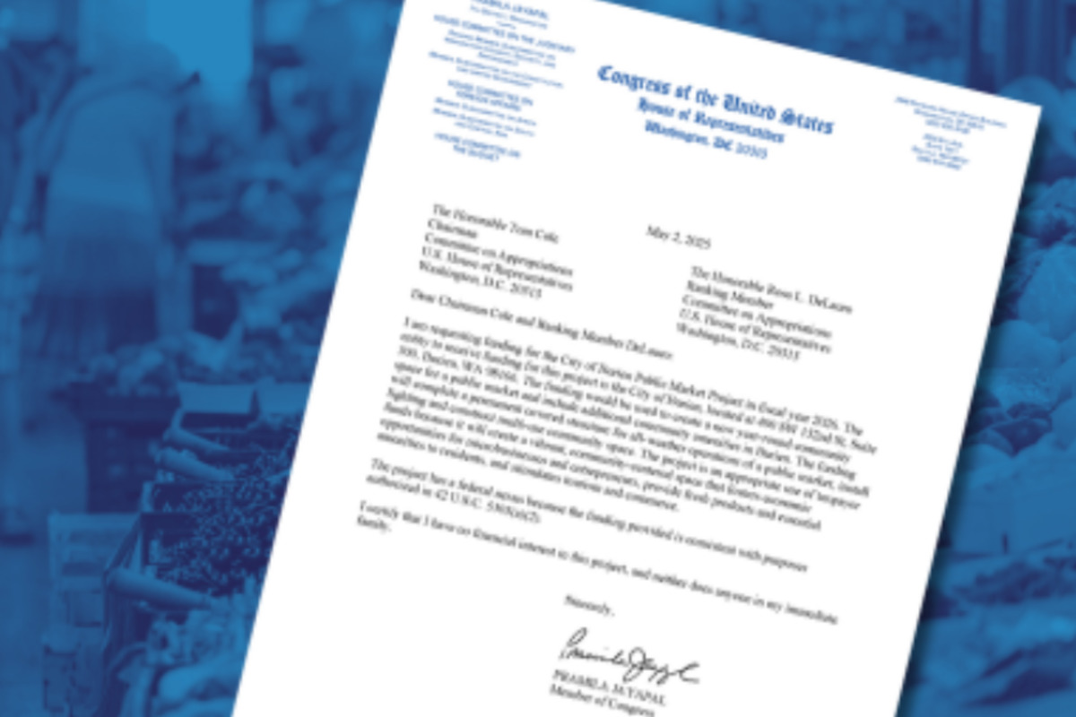 Rep. Jayapal Advocates for $3M Federal Funding for New Public Market