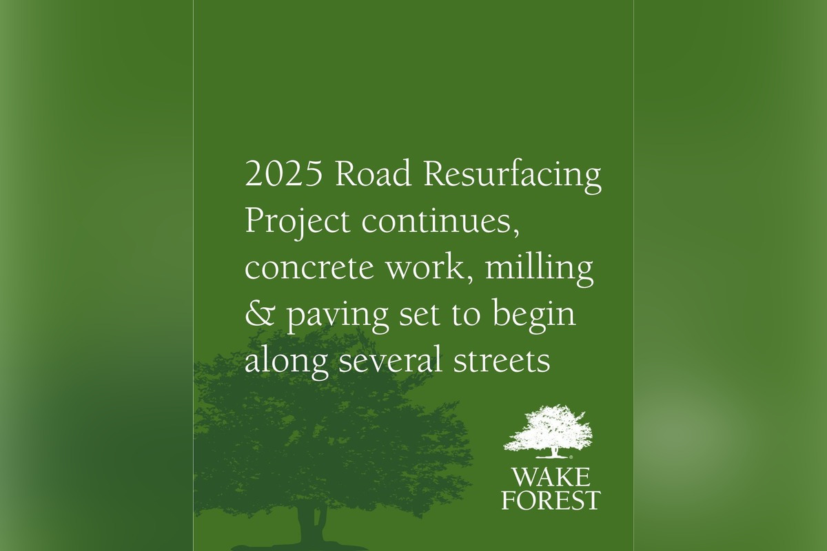 Wake Forest's 2025 Road Resurfacing Project Moves Forward as Milling
