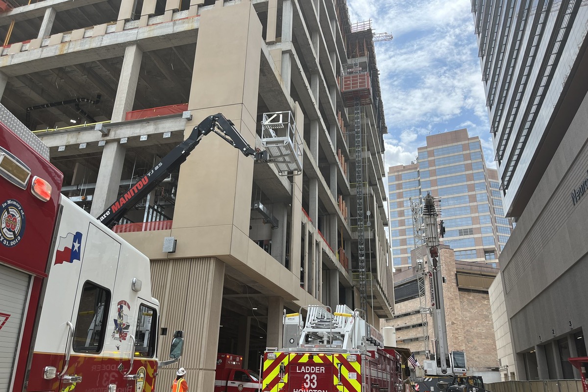 Construction Worker Rescued by Houston Fire Dept. After 15-Foot Fall