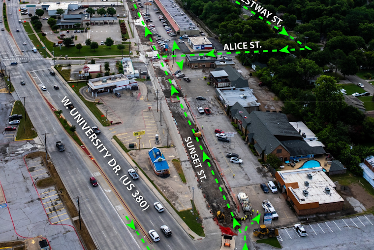 Denton Celebrates Reopening of Eastbound Lane on Sunset Street Amid