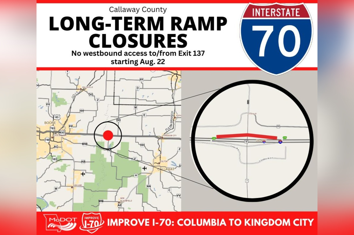 Travel Alert: I-70 Westbound Detour at Exit 137 Begins August 22 Amid