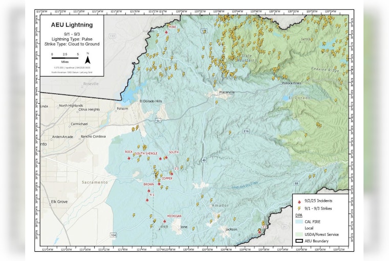 CAL FIRE Tackles Over 1,400 Lightning Strikes in Amador-El Dorado,