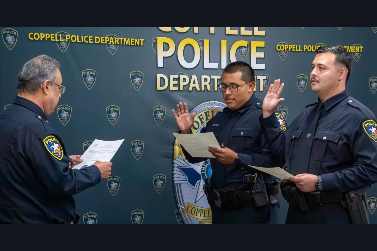 Coppell Welcomes Two New Officers: Deputy Chief Lujan Swears in Fresh