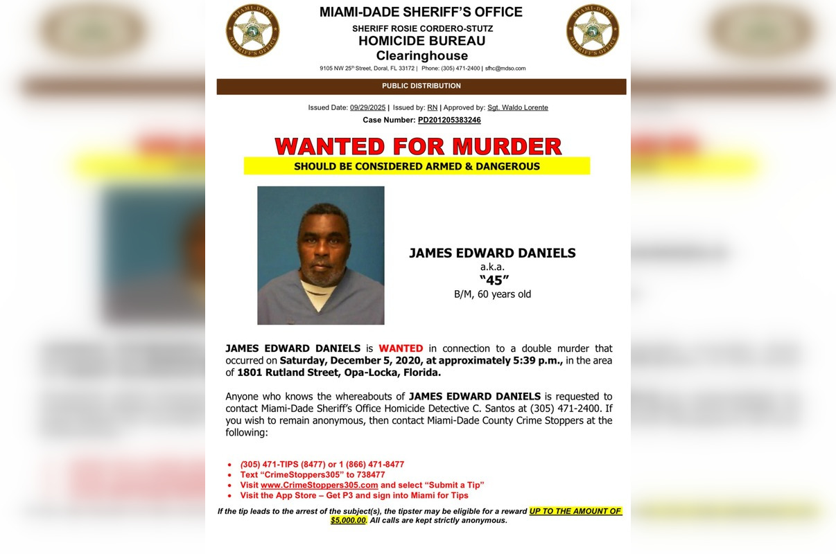 Double Murder Convict "45" On The Loose In Miami After Jailhouse