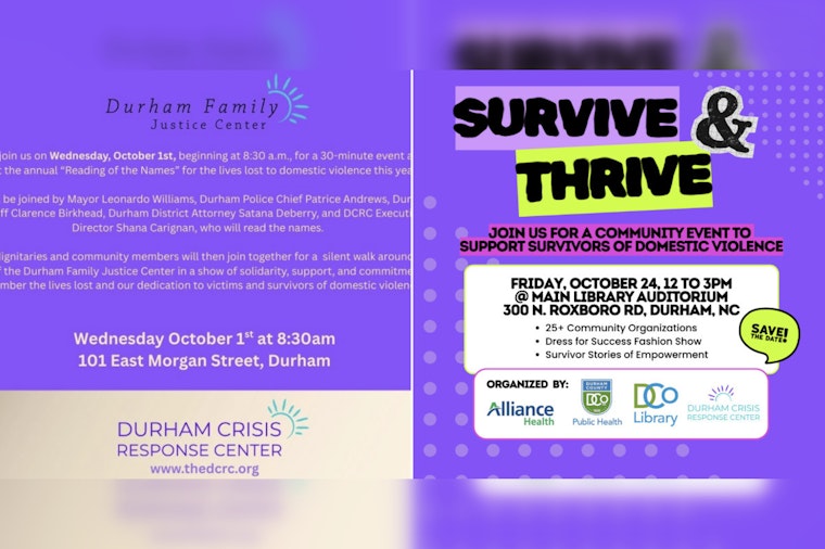 Durham Crisis Response Center Commemorates Domestic Violence Awareness