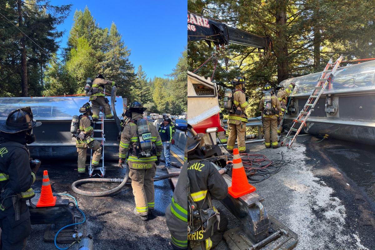 Emergency Crews Successfully Contain Fuel Spill from Overturned Tanker