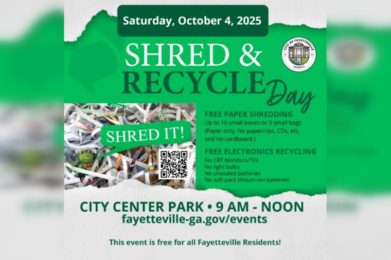 Fayetteville Invites Residents to Shred & Recycle Day for Secure