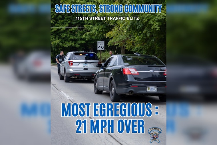Fishers Police Conduct 90-Minute Traffic Blitz on 116th Street,
