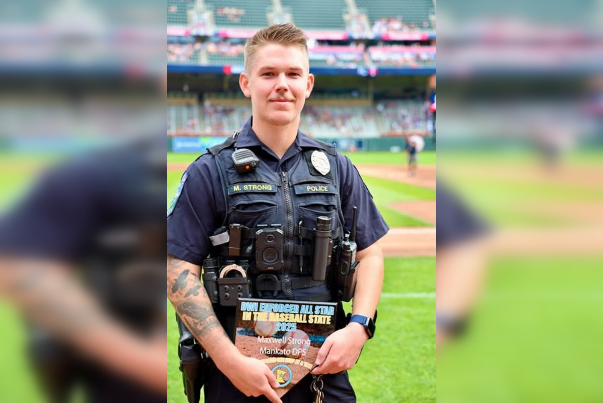 Mankato Officer Max Strong Honored as 'DWI All Star' for Outstanding