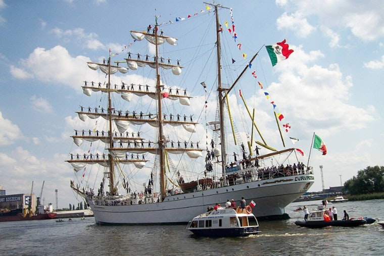 Mexican Navy Ship Cuauhtémoc Back at Sea for Trials Near New York City