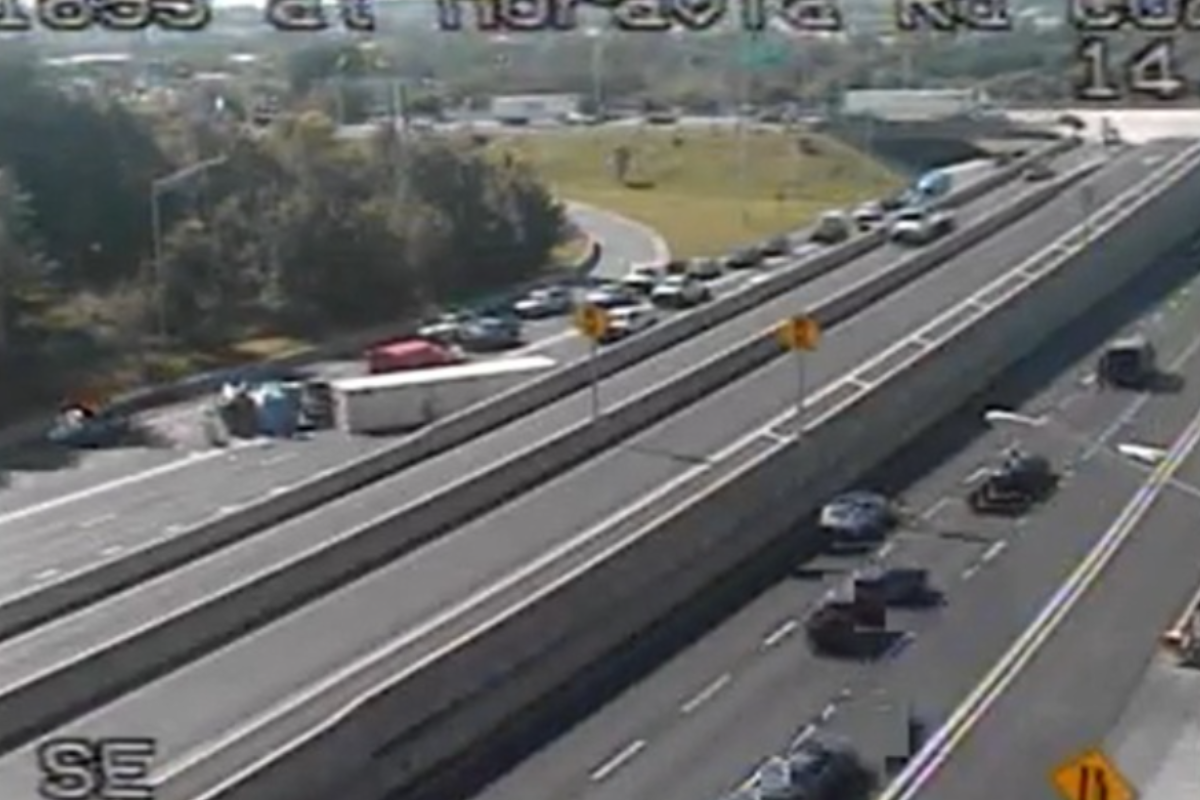 Overturned Tractor-Trailer Causes Major Delays on Northbound I-895 in