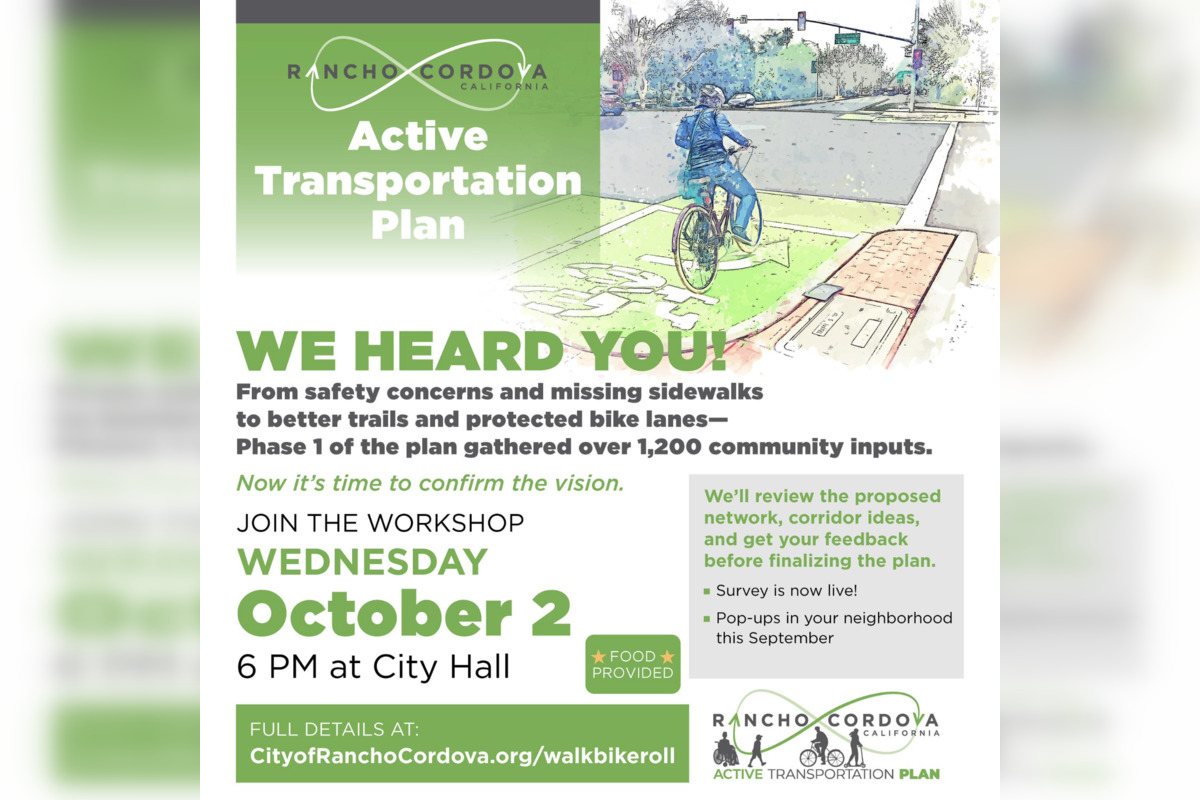 Rancho Cordova Launches Phase 2 of Active Transportation Plan, Invites