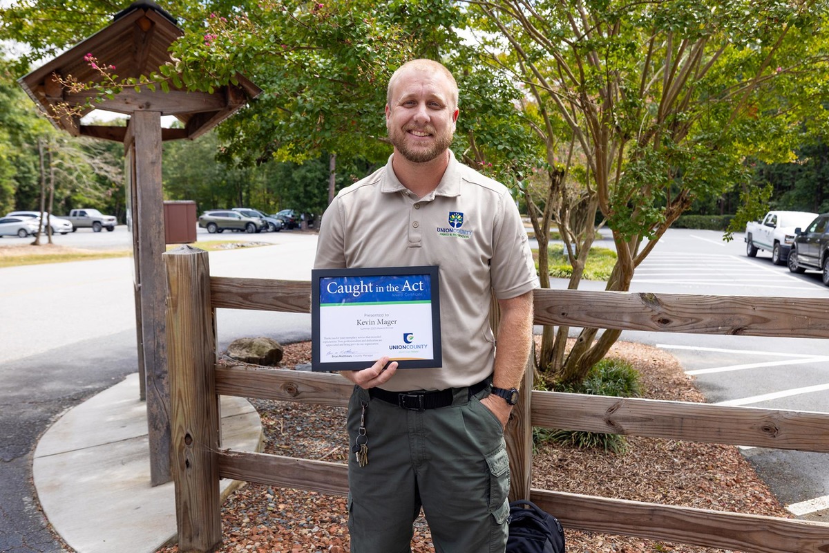Union County Ranger Kevin Mager Receives "Caught in the Act" Award for