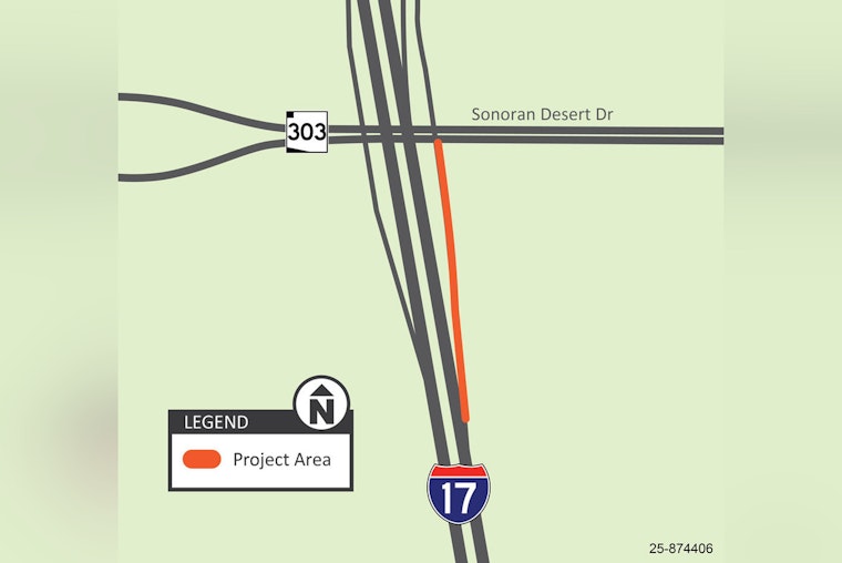 Weekend Detour Alert as I-17 Off-Ramp to Loop 303 in North Phoenix
