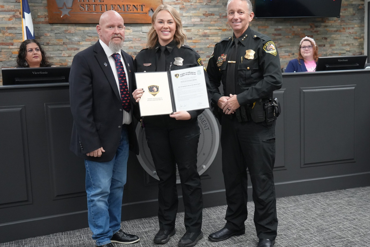White Settlement Officer Haley Brown Honored with Life Saving Award