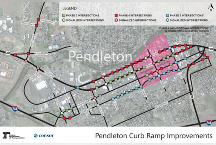 ADA Ramp Upgrade Project Enters Phase 2 in Pendleton to Enhance Street