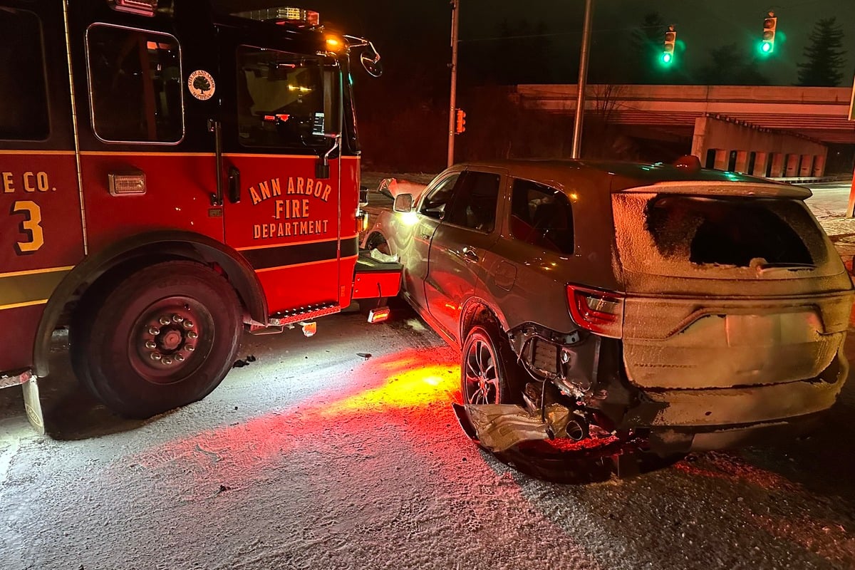 Ann Arbor Fire Truck Involved in Multi-Vehicle Crash on Icy Roads,
