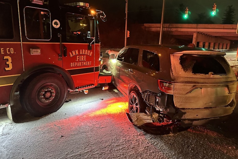 Ann Arbor Fire Truck Involved in Multi-Vehicle Crash on Icy Roads,