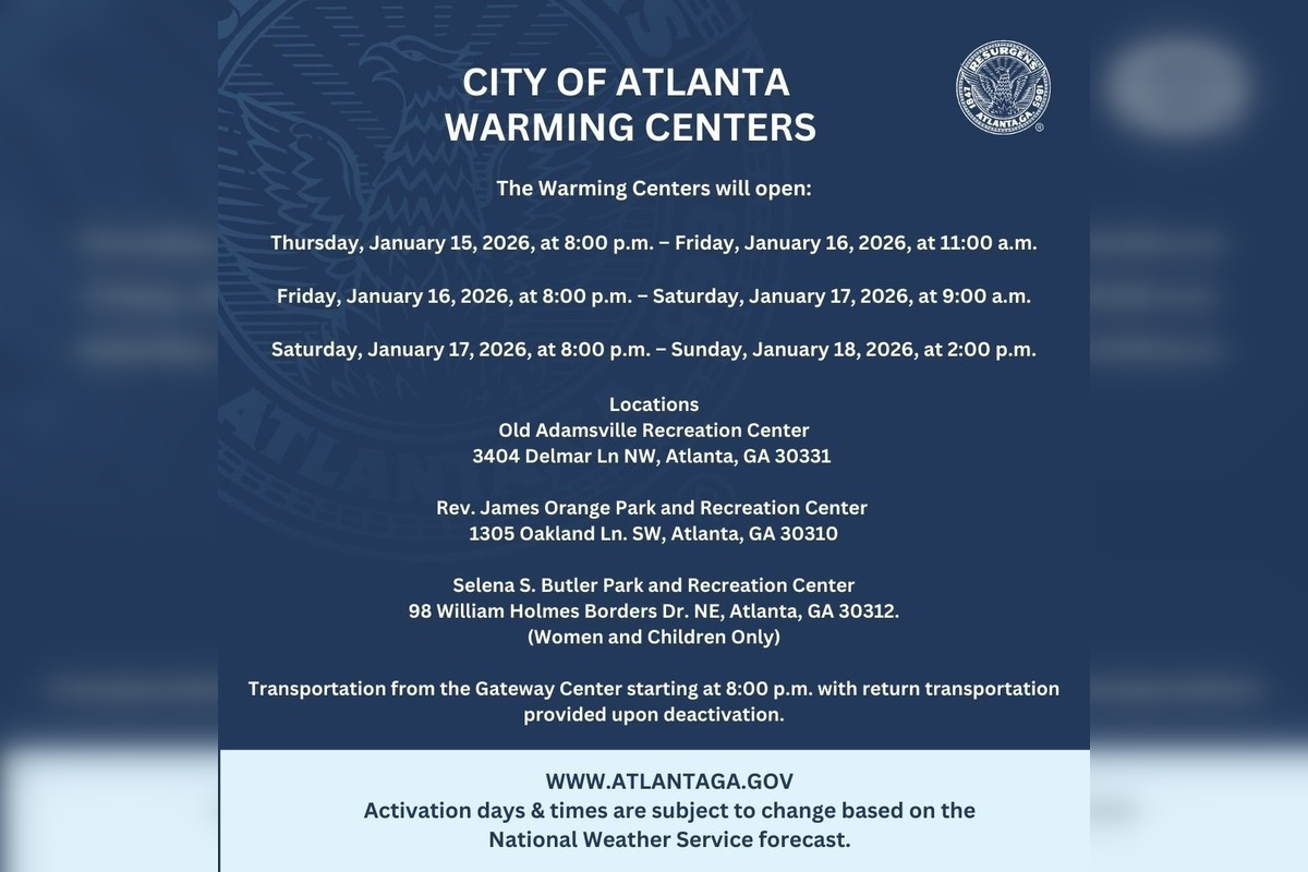 Atlanta Opens Warming Centers Amid Freezing Temperatures to Shelter