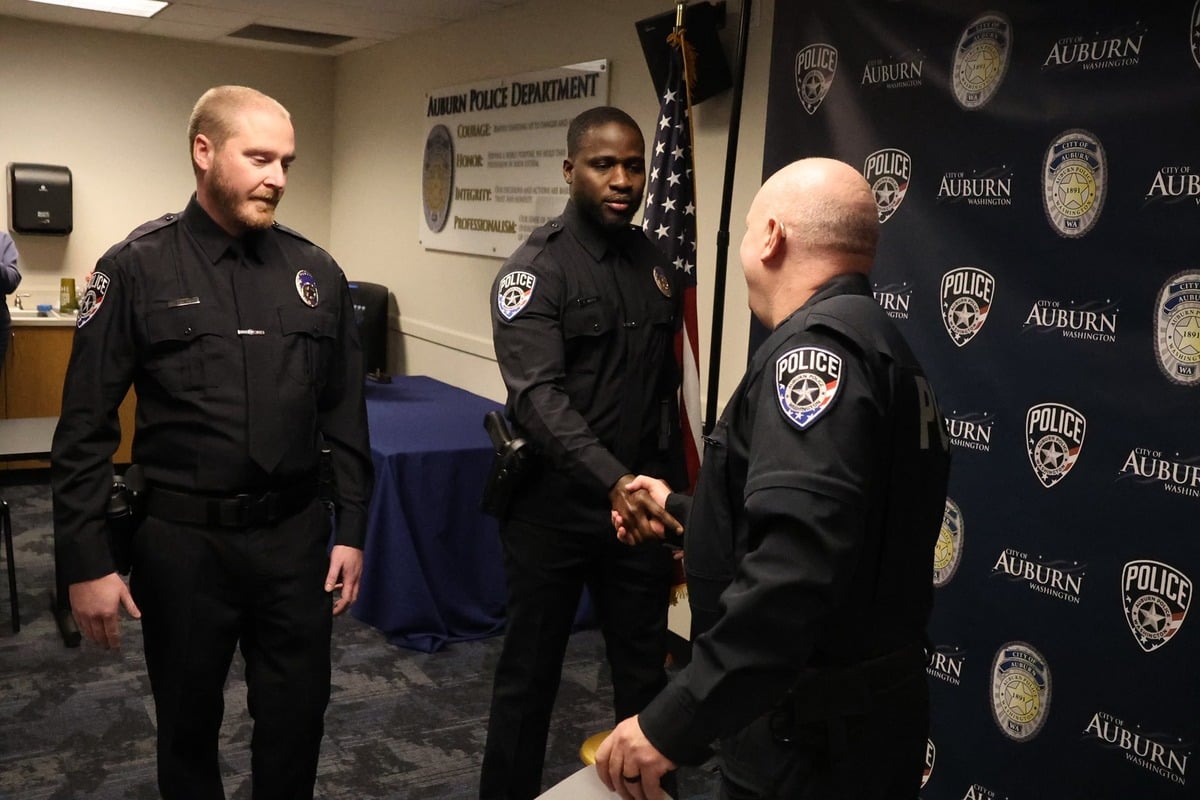 Auburn Police Department Welcomes New Officers Pape Mbaye and Fletcher