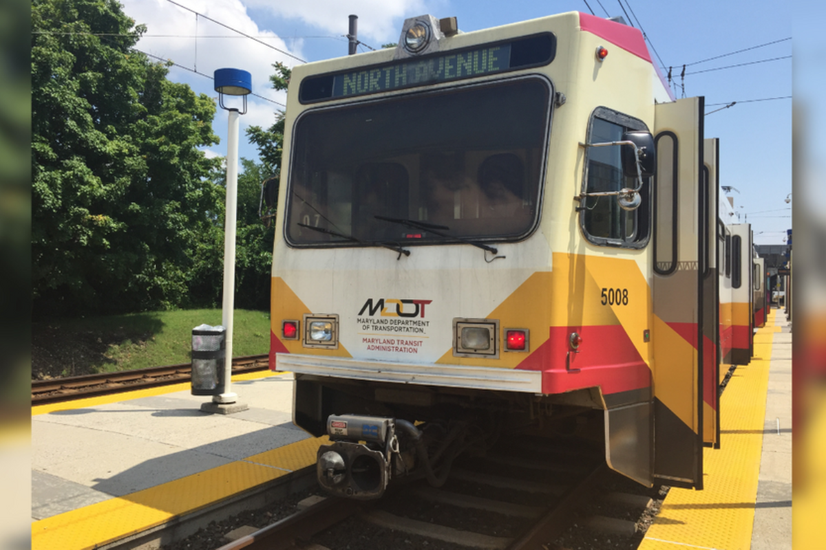 Baltimore Light Rail Service Between Falls Road and Camden Station