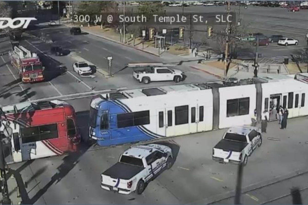 Downtown TRAX Chaos as Train Slams Into Car by Delta Center