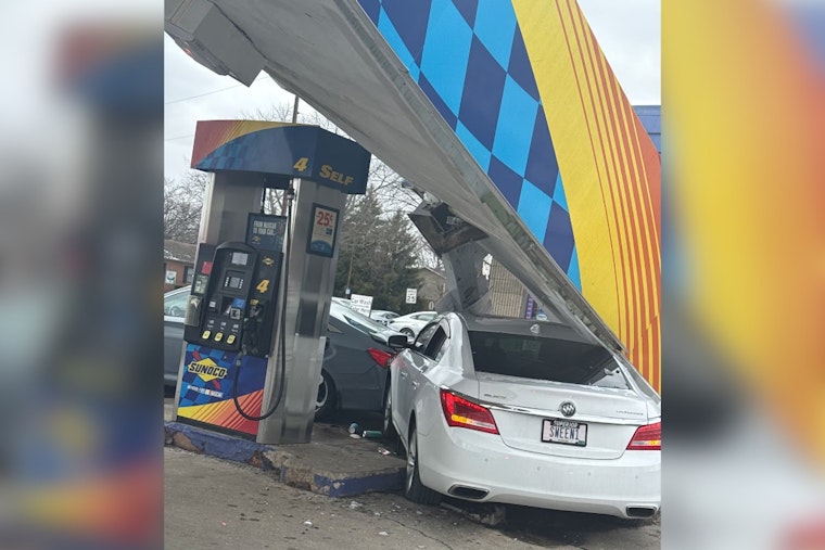 Driver Choking on French Fry Causes Gas Station Awning Collapse in