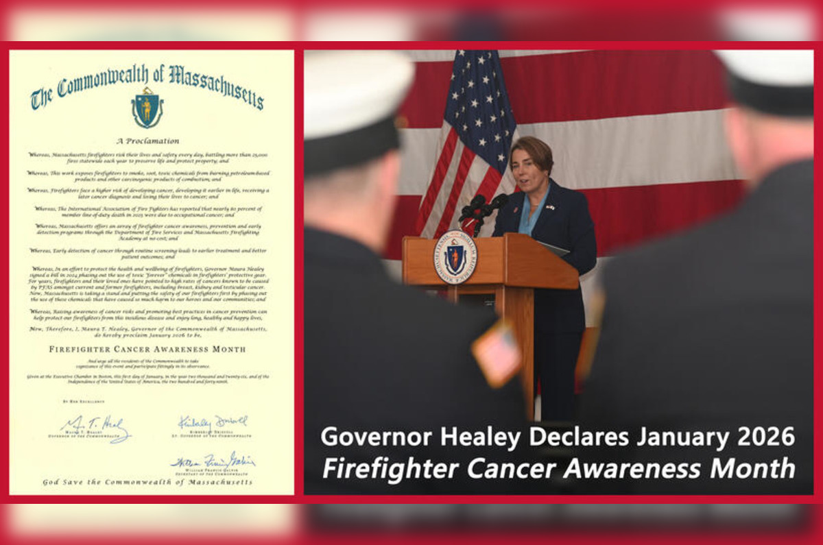Governor Maura Healey Declares January as Firefighter Cancer Awareness