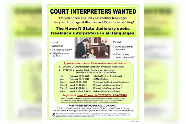 Hawaii Judiciary Seeks Multilingual Talent for 2026 Court Interpreter