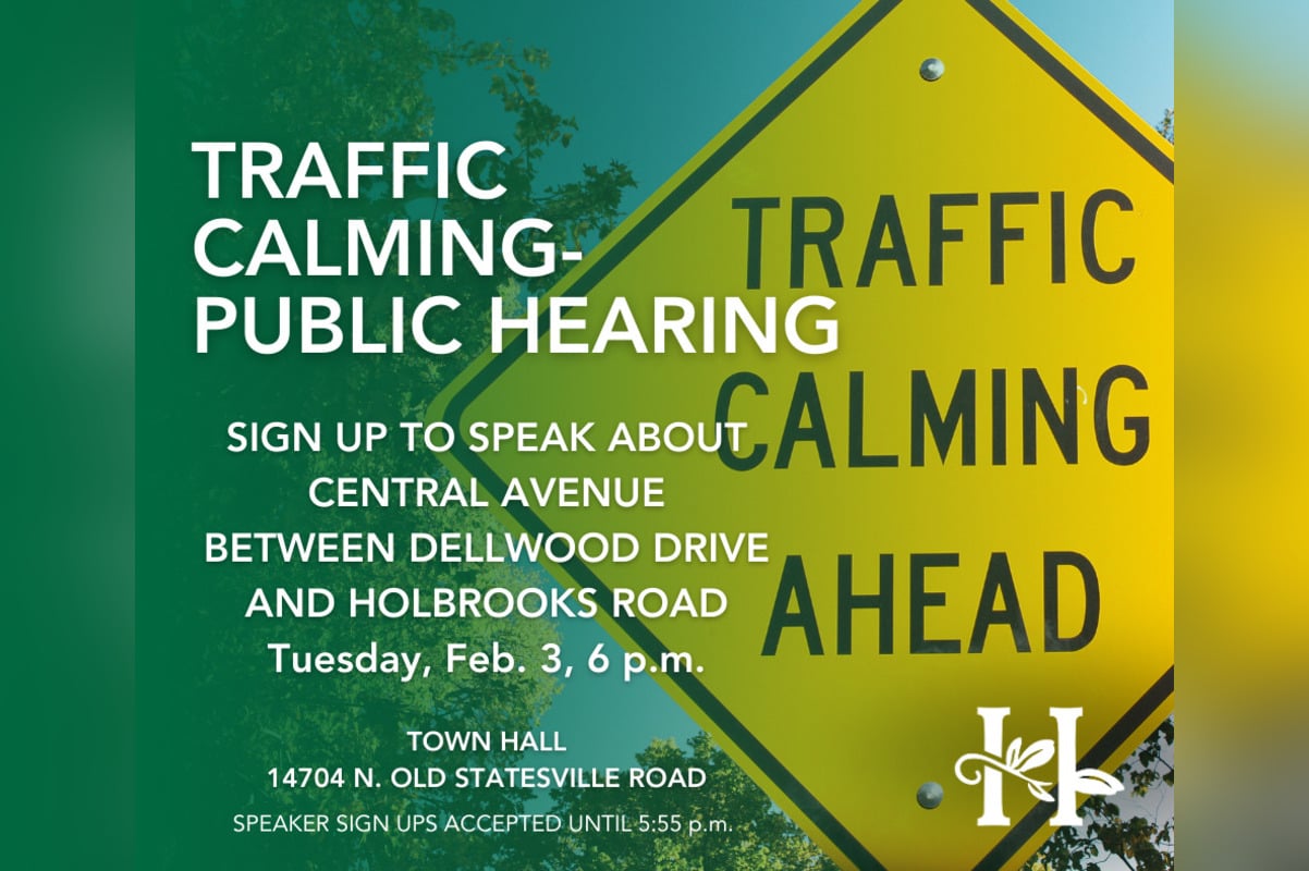 Huntersville Town Hall to Host Public Hearing on Traffic Calming