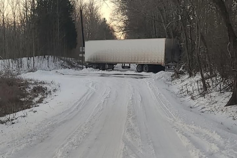 Icy Chaos in Atoka as Jackknifed Semi Shuts Crossroads, Somerville