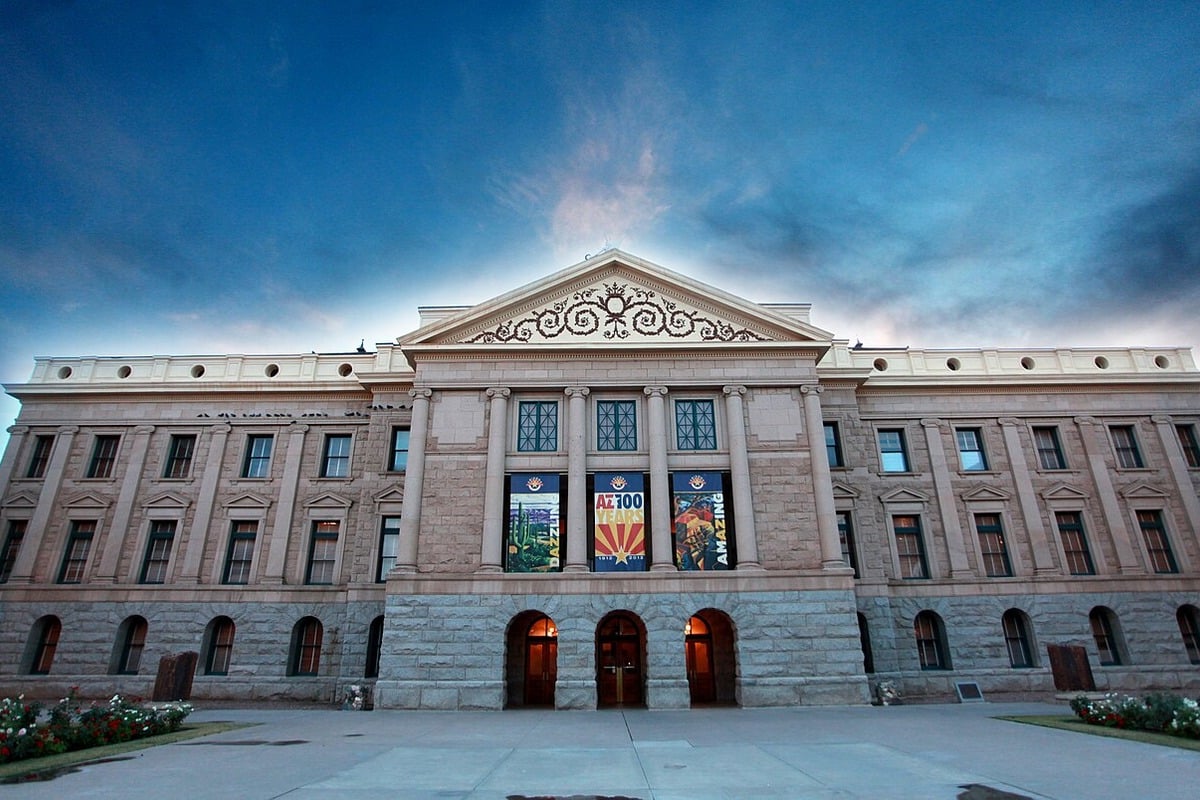 Protesters Gather at Arizona State Capitol in Phoenix to Denounce U.S.