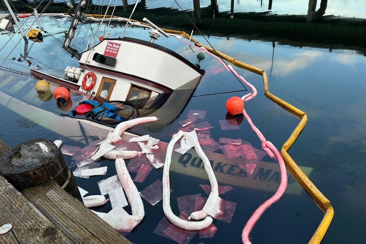 Salmon Bay Scare As Quaker Maid Sinks, 3,500 Gallons Hauled Out