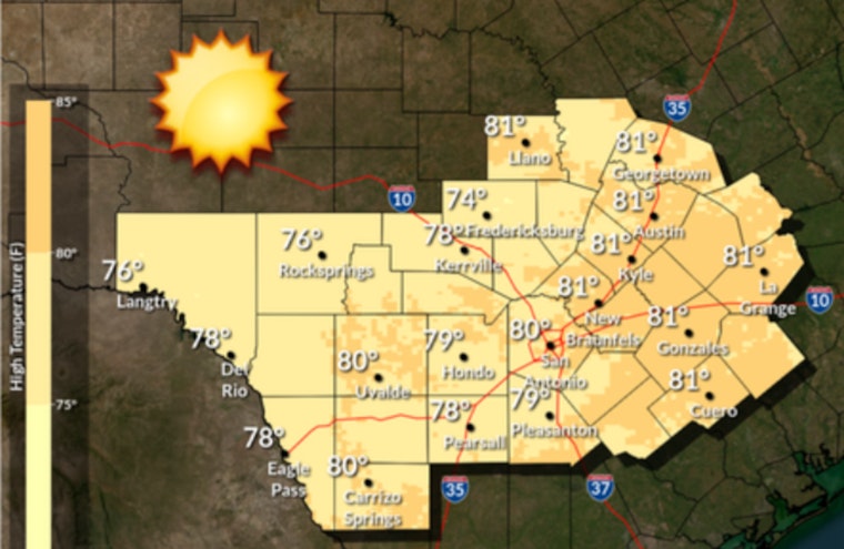 Austin Weather: Sunny and Near 81°F Friday