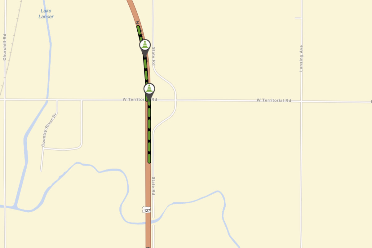 Expect Delays: US-127 Lane Closures Near Territorial Road in Jackson